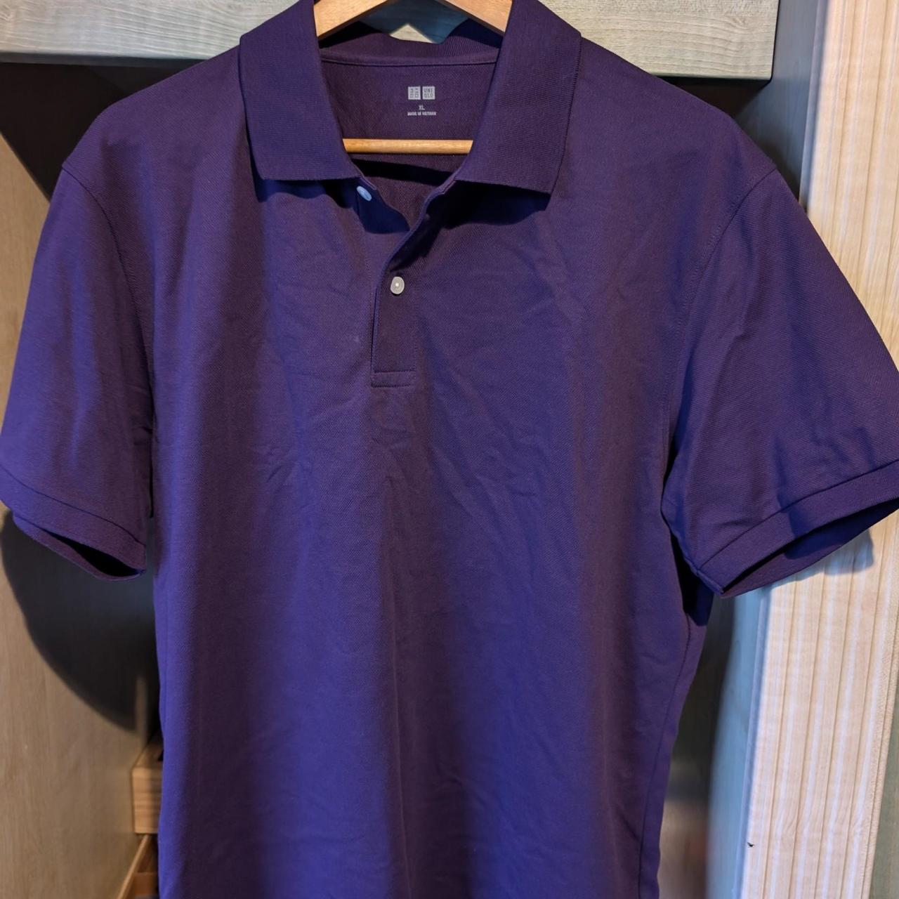 XL, purple Uniqlo polo shirt, never worn. - Depop