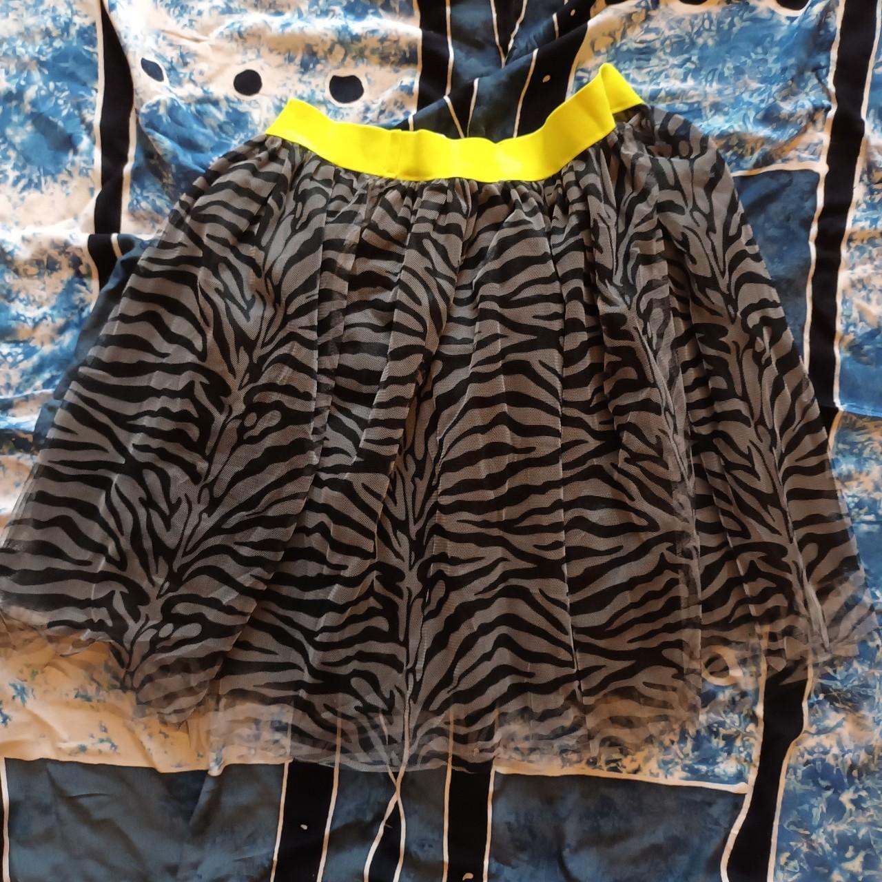 claire's emo zebra tutu never worn, just label... - Depop
