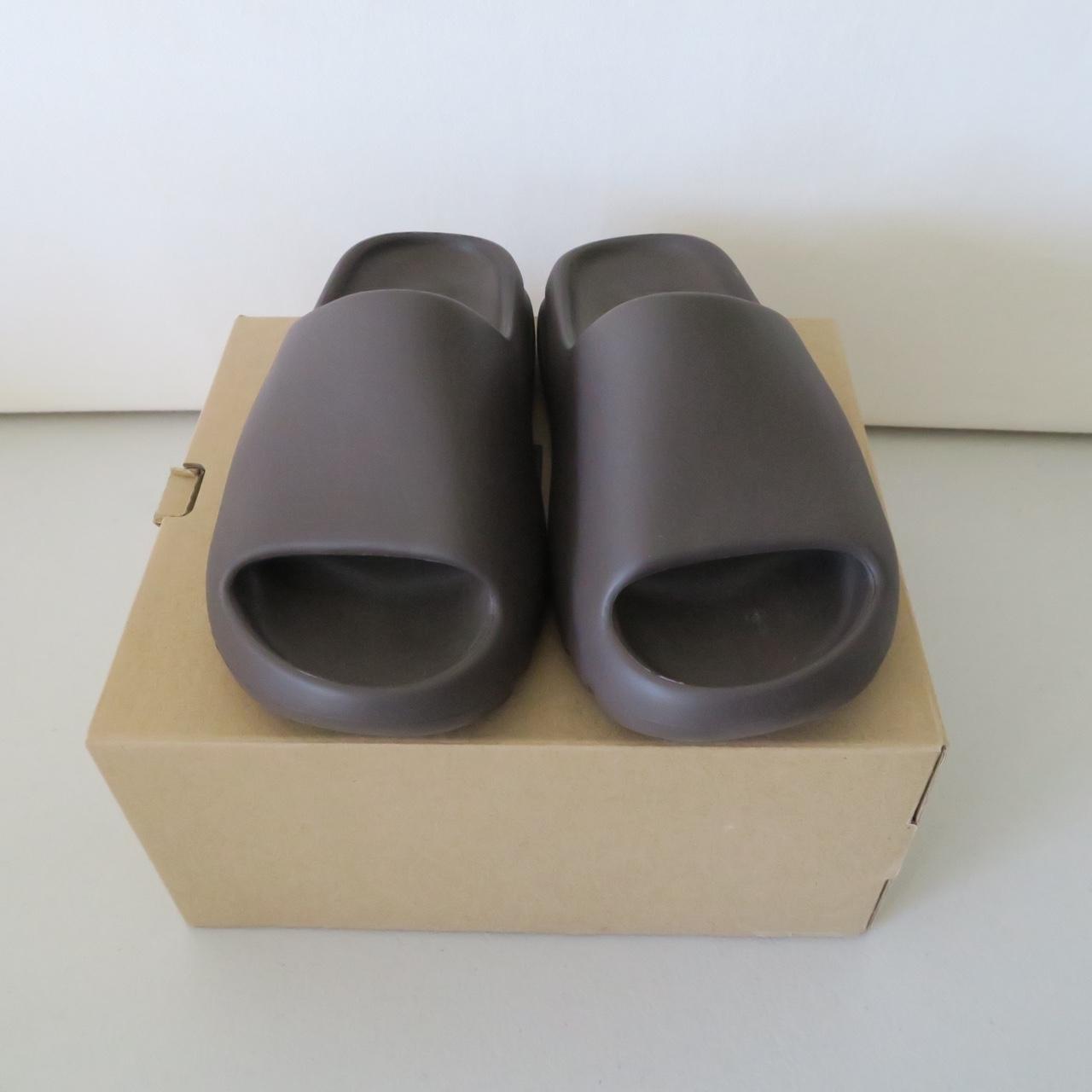 Brown Yeezy Slides In great condition with original... - Depop