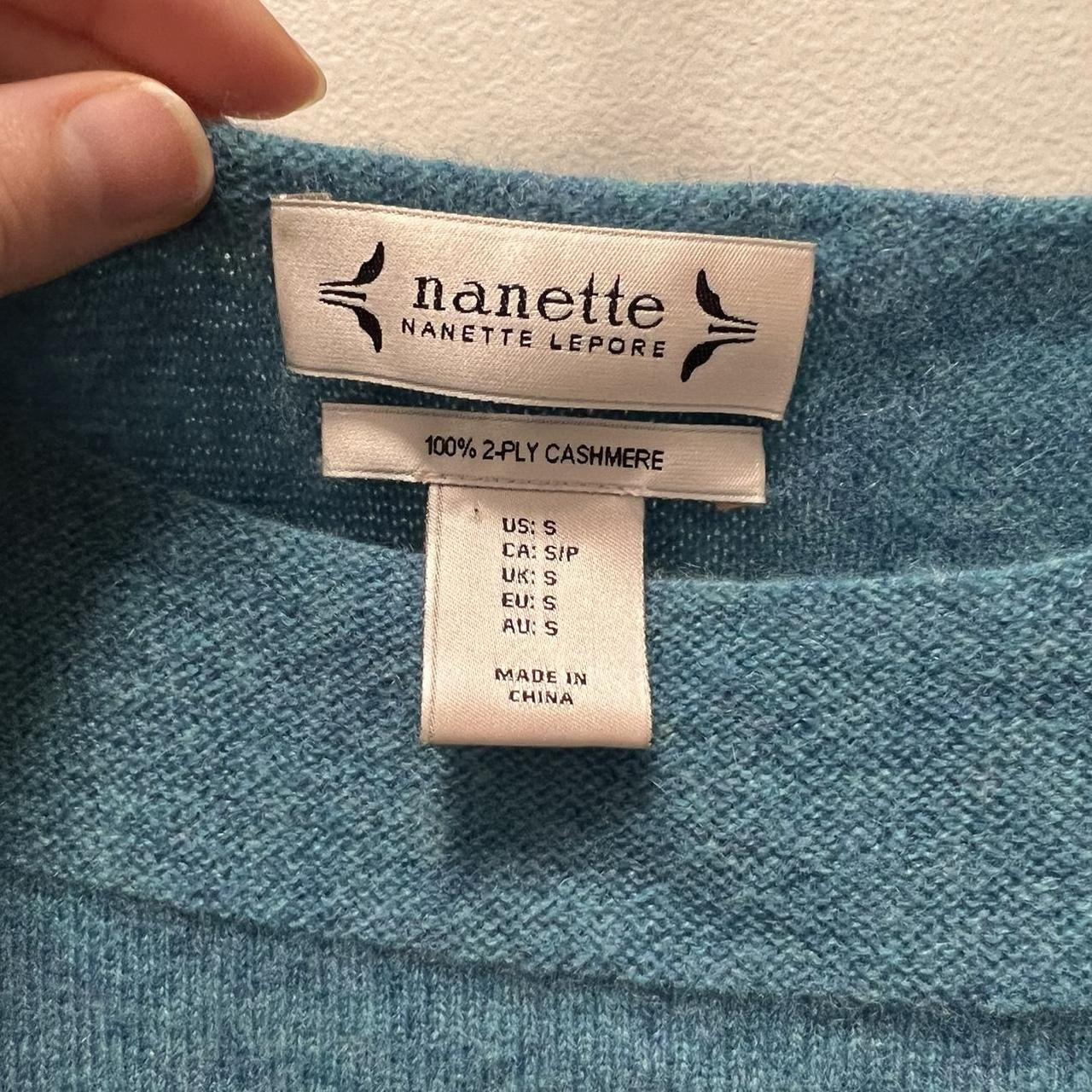 Nanette Lepore cashmere blue long sleeve sweater.... - Depop