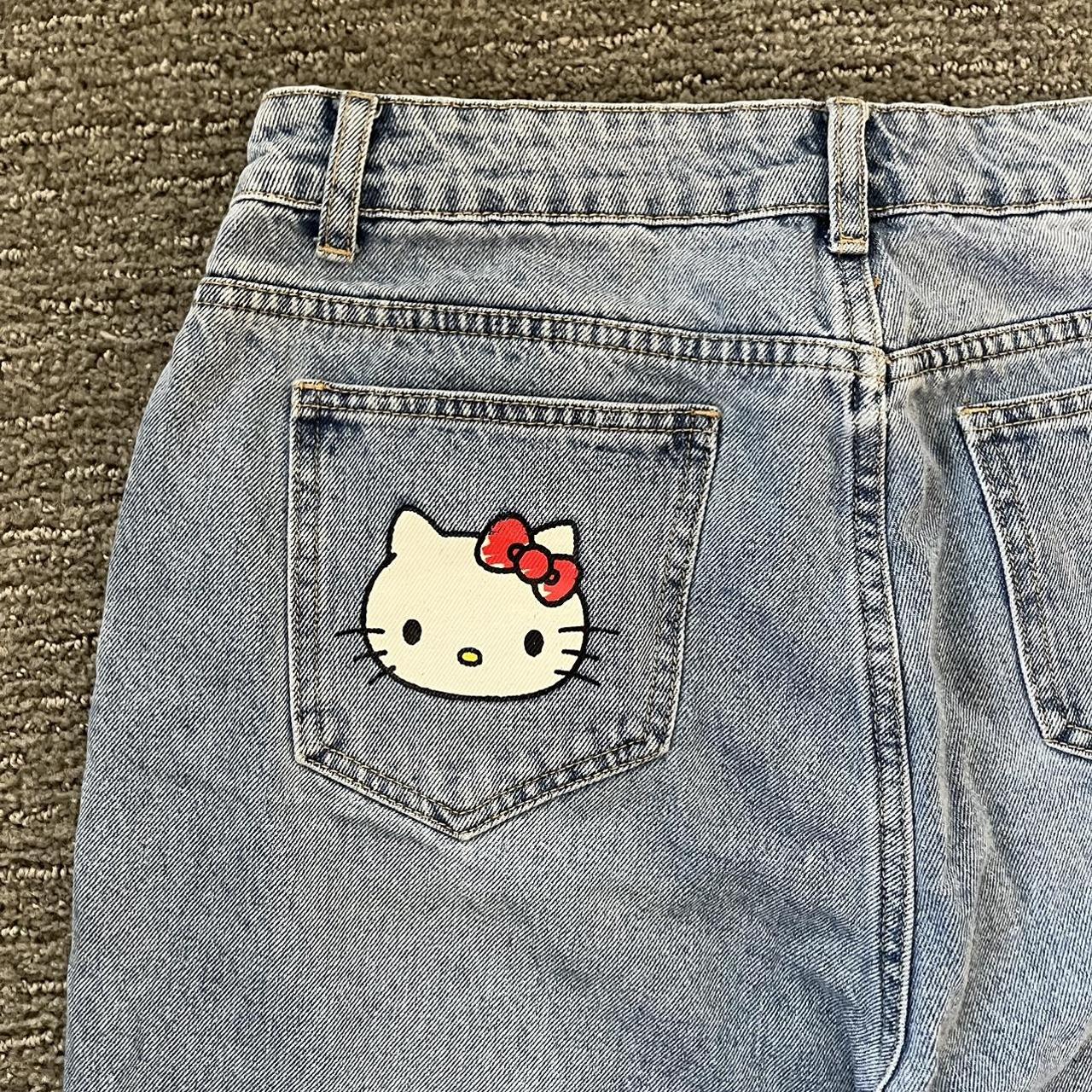 Hello Kitty x Shein Sanrio denim jeans Size L W... - Depop