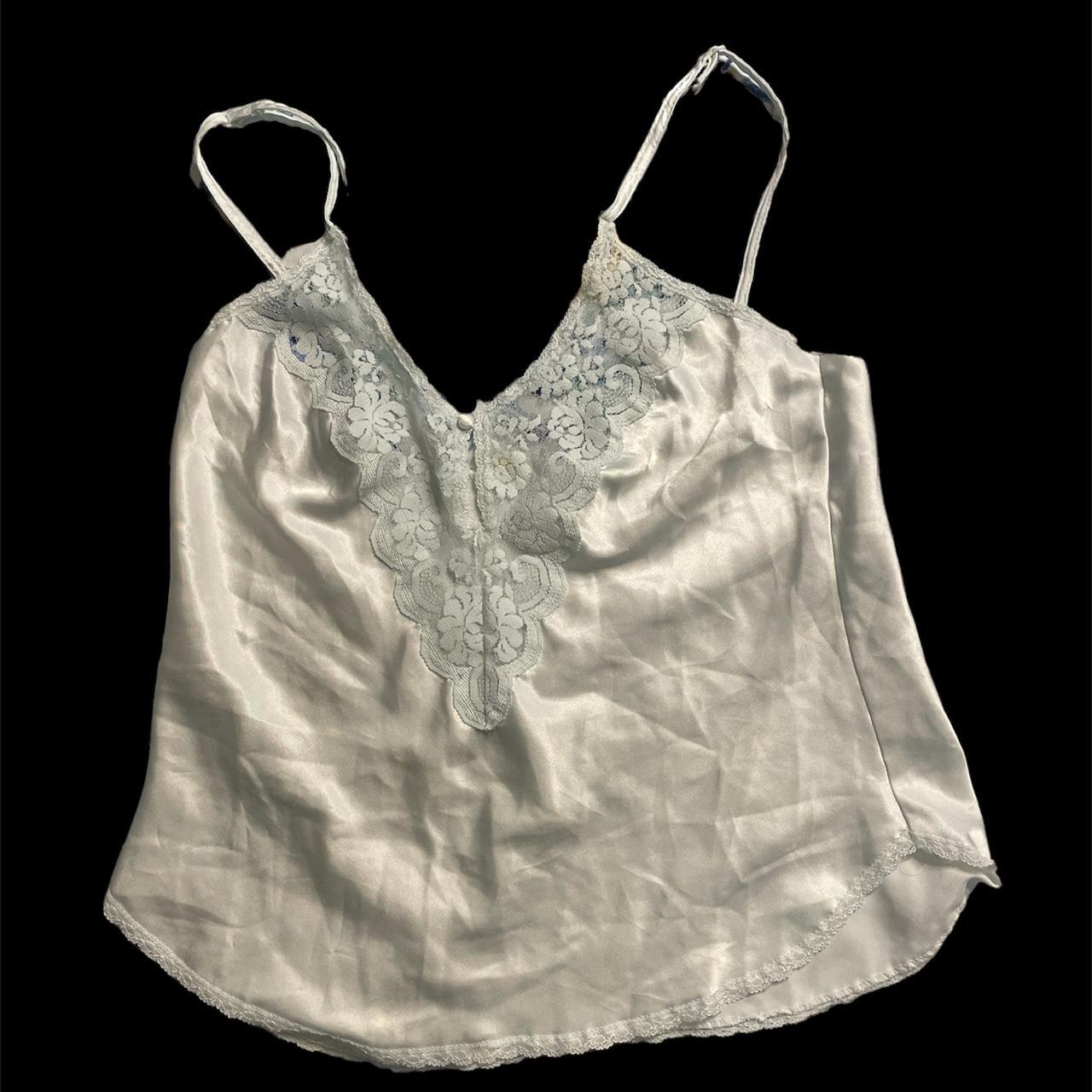 Women's Silver and White Crop-top | Depop