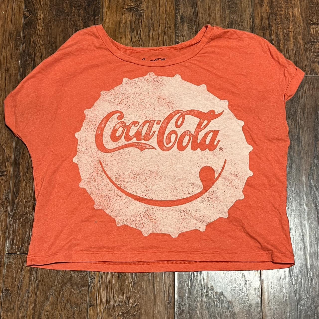 Coca-Cola Women's Red and White Crop-top | Depop