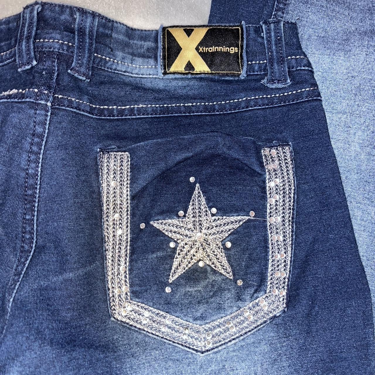 Bedazzled jeans with starts on back pockets, size... - Depop