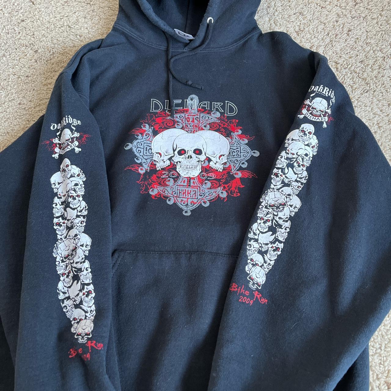 Gothic/ Emo/ Grunge alternative graphic hoodie size... - Depop