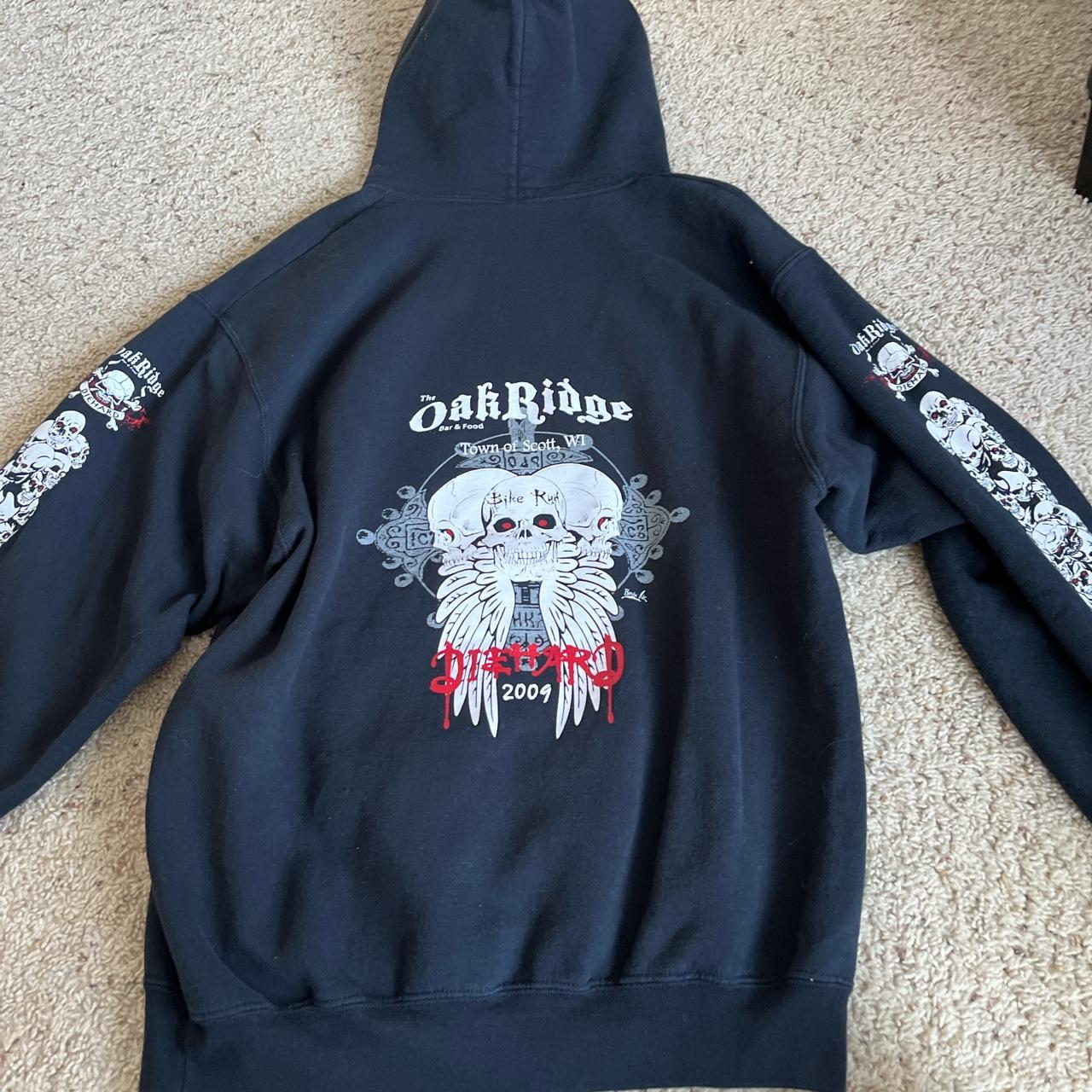 Gothic/ Emo/ Grunge alternative graphic hoodie size... - Depop