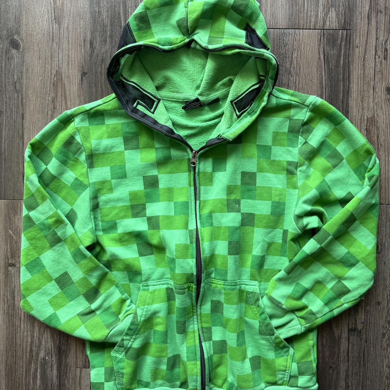 Minecraft creeper hoodie Size kids L but fits small - Depop