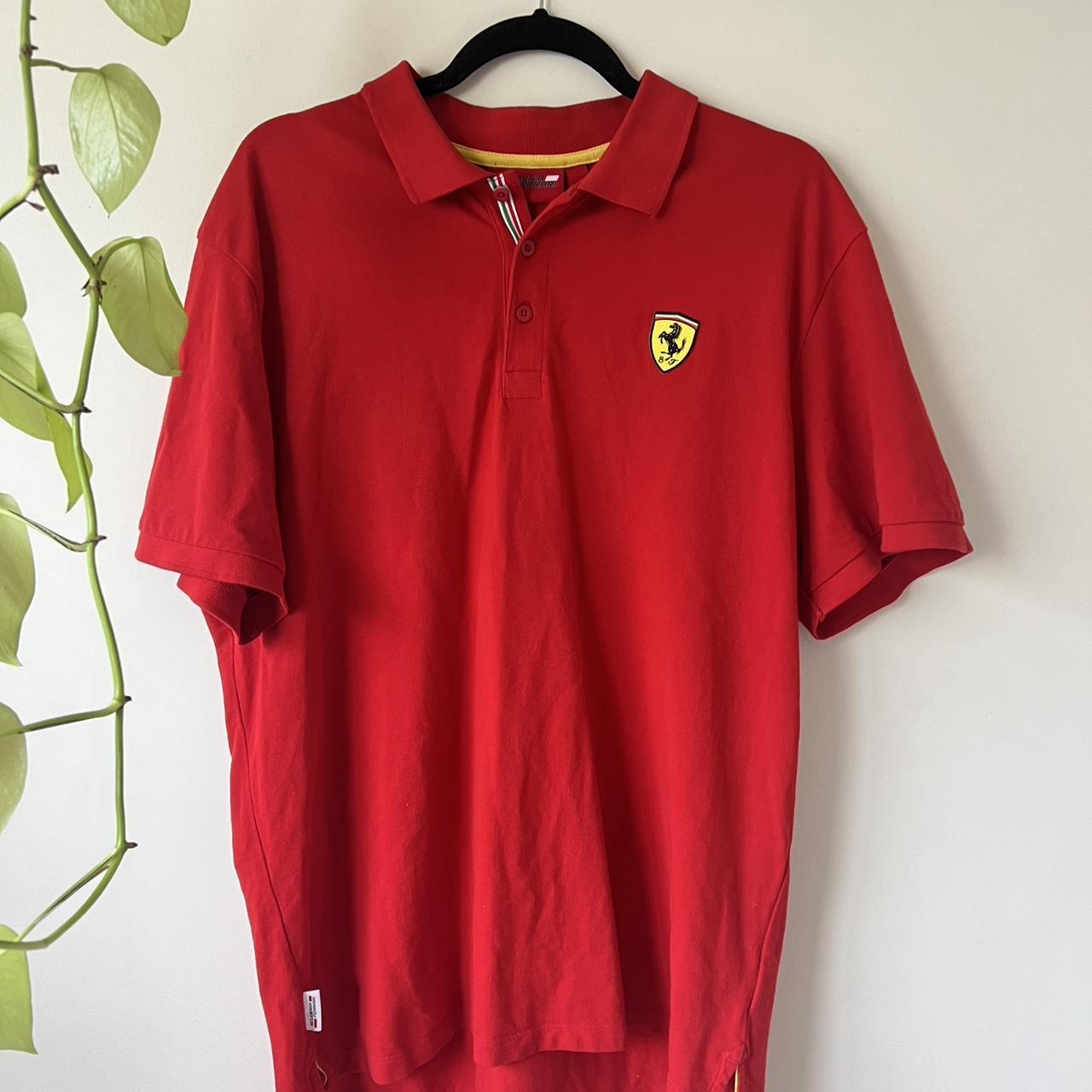 XL Red Ferrari polo, stunning bright red polo in... - Depop