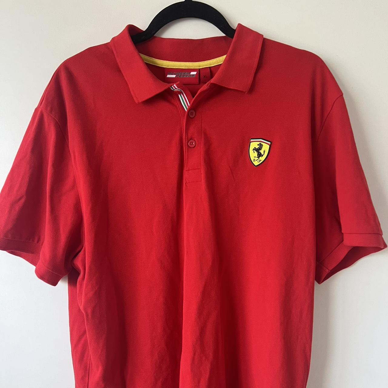XL Red Ferrari polo, stunning bright red polo in... - Depop
