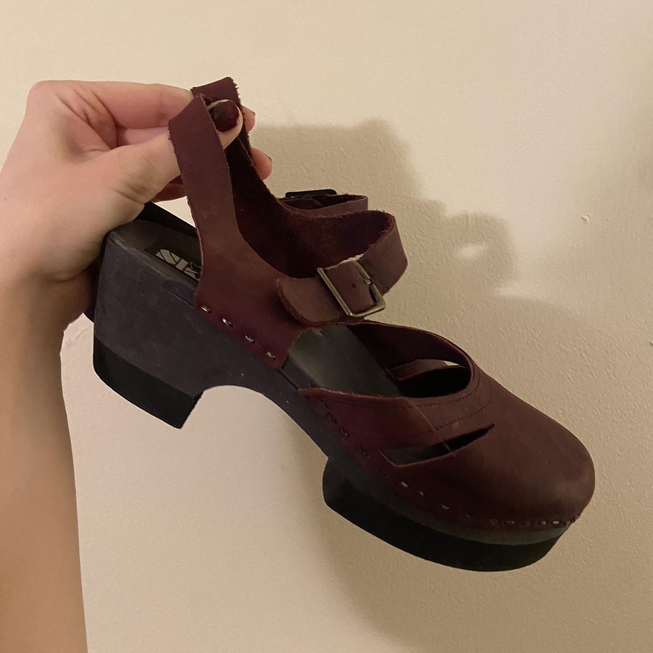 Super cute dark red clog heels :) Marked size 5 but... - Depop
