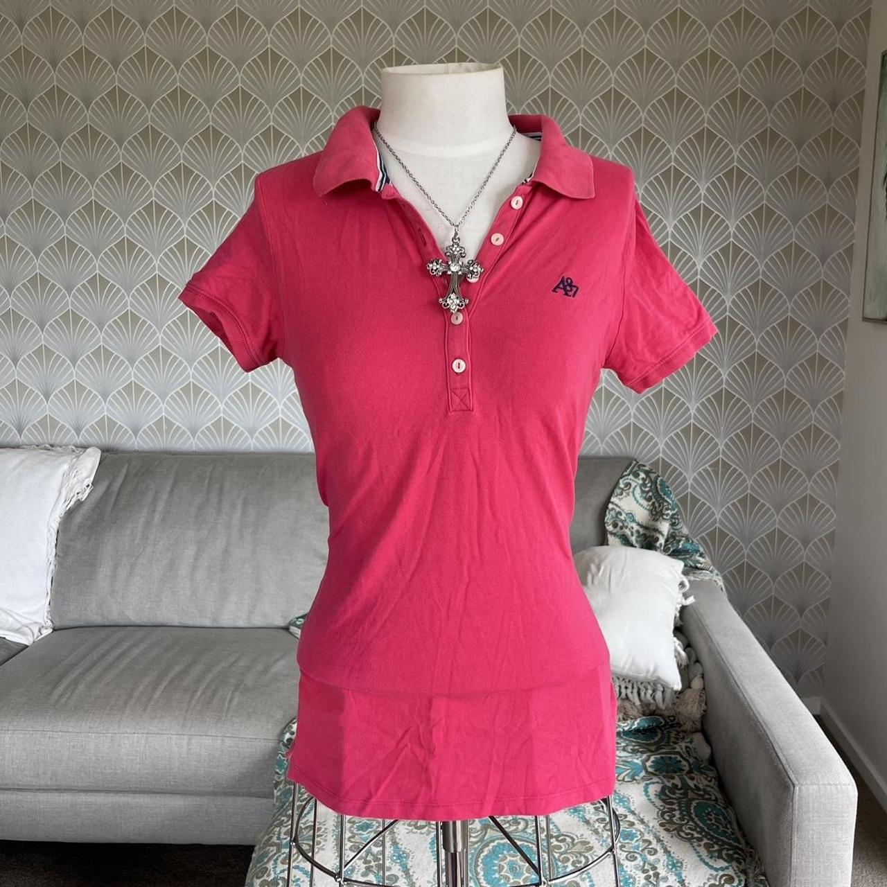 fitted 2000s Aeropostale hot pink polo 💗 size M.... | Depop