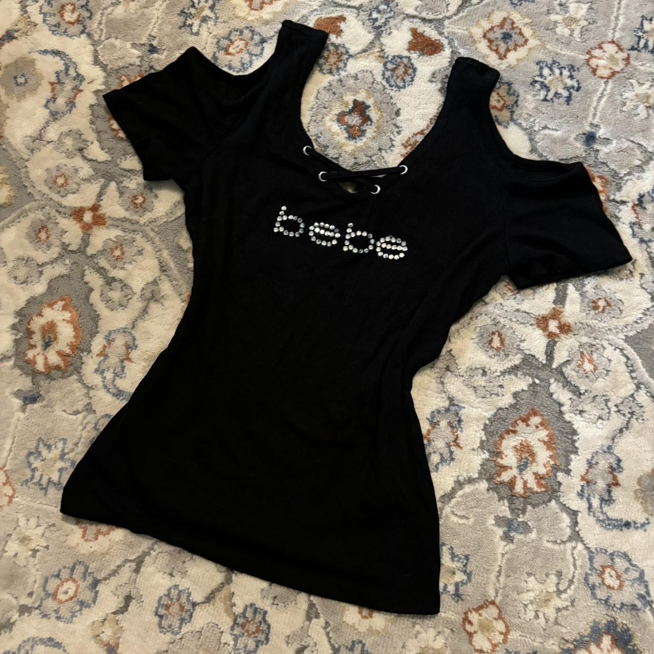 Y2k BeBe Shirt Vintage bedazzled Bebe shirt with... - Depop