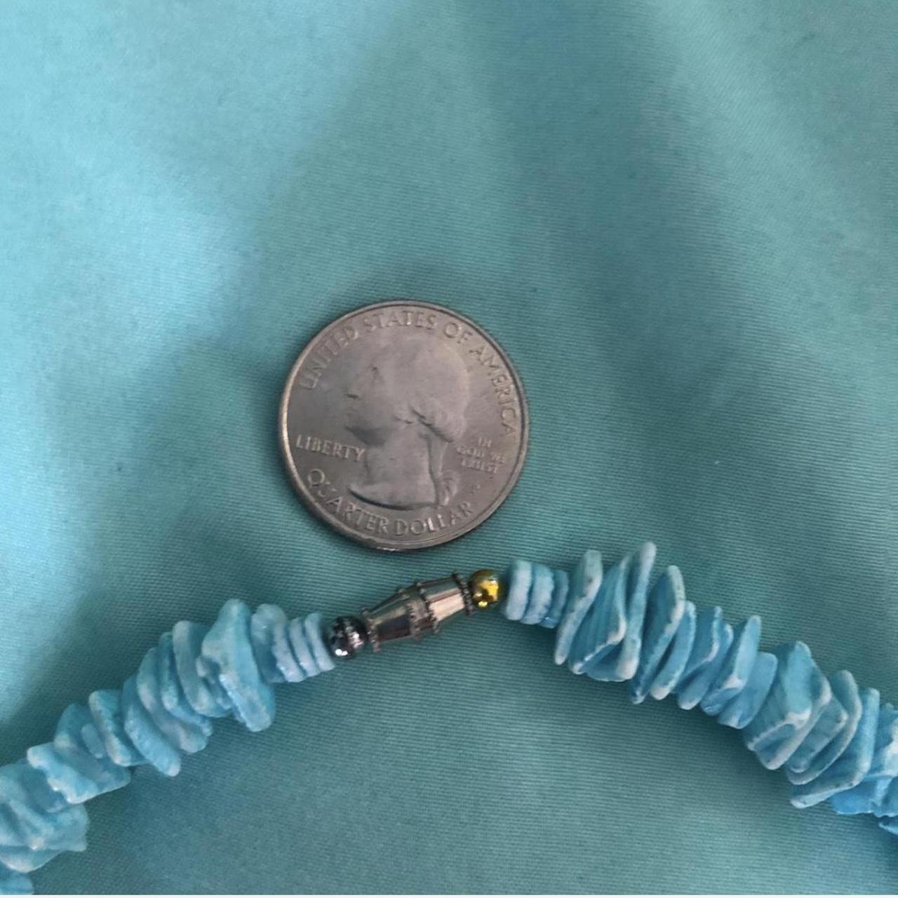 blue puca shell necklace super dope necklace blue... | Depop