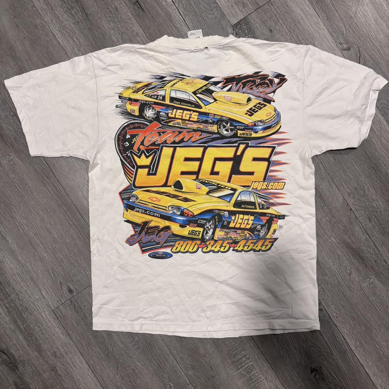 White Jegs drag racing tee #racing - Depop