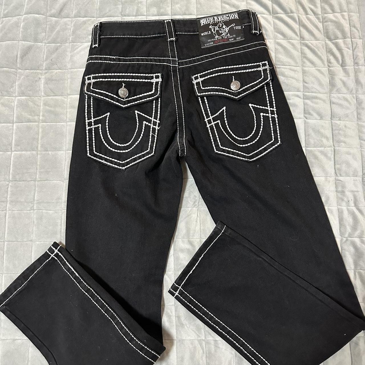 True religion, straight leg, black Jeans only worn a... - Depop