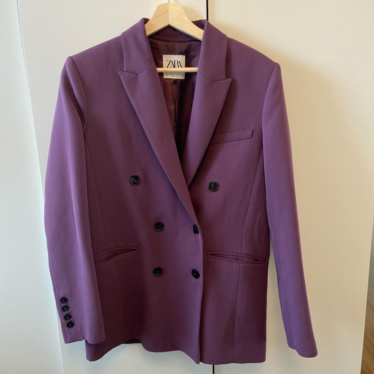 PURPLE ZARA SUIT jacket + trousers Brand new Zara... - Depop