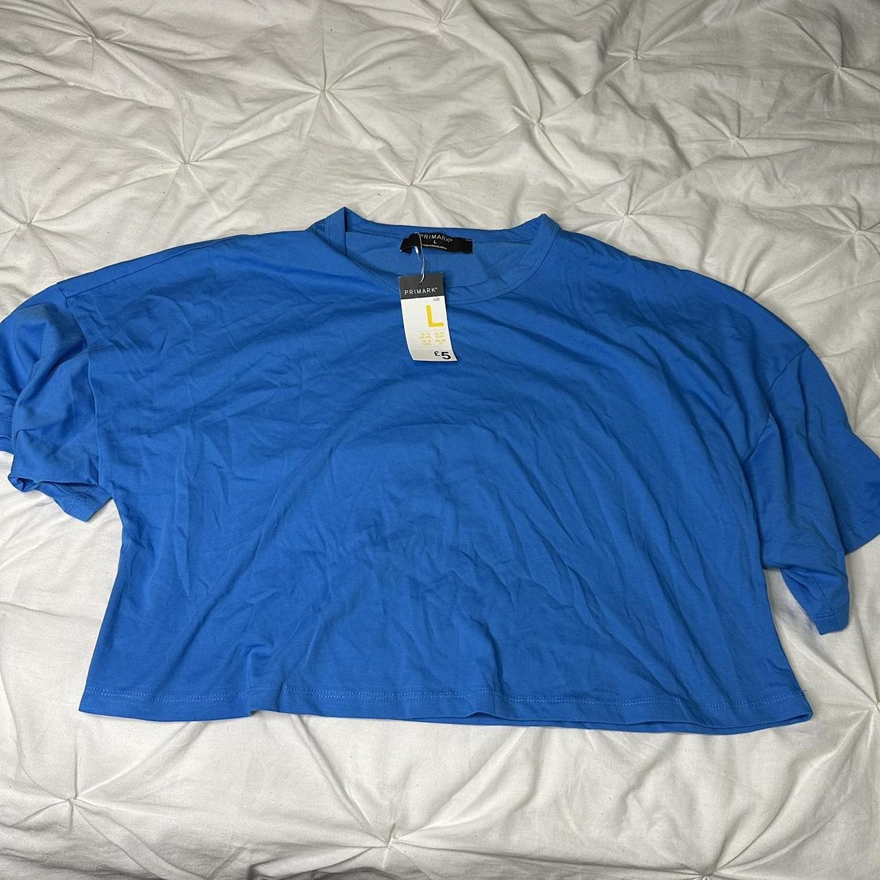 PRIMARK Blue Cropped top SIZE L Never been worn -... - Depop