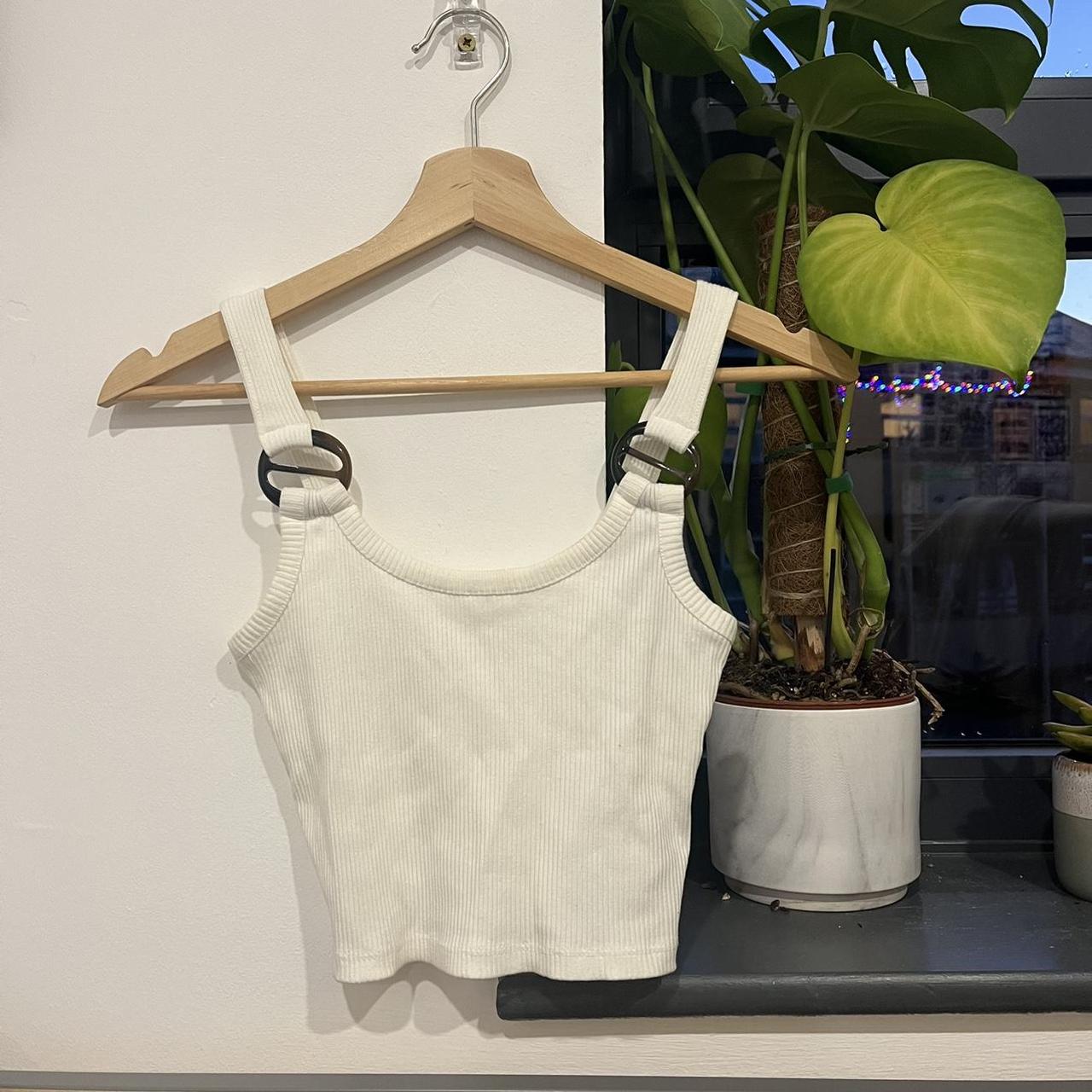 White Topshop Vest with detailed straps Size: UK 6... - Depop