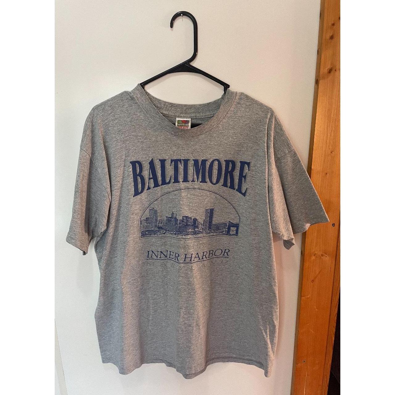 90s Vintage Baltimore Maryland Inner Harbor T-Shirt... - Depop