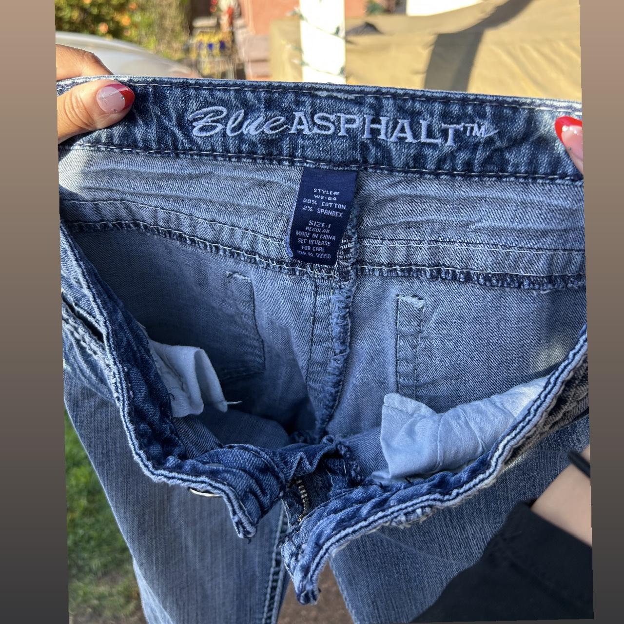 Vintage Blue Asphalt Jeans Size 1 fits more like a... - Depop