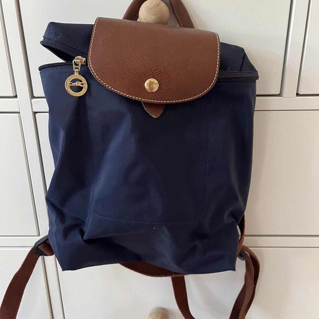 Navy Blue Longchamp Backpack So cute #longchamp... - Depop