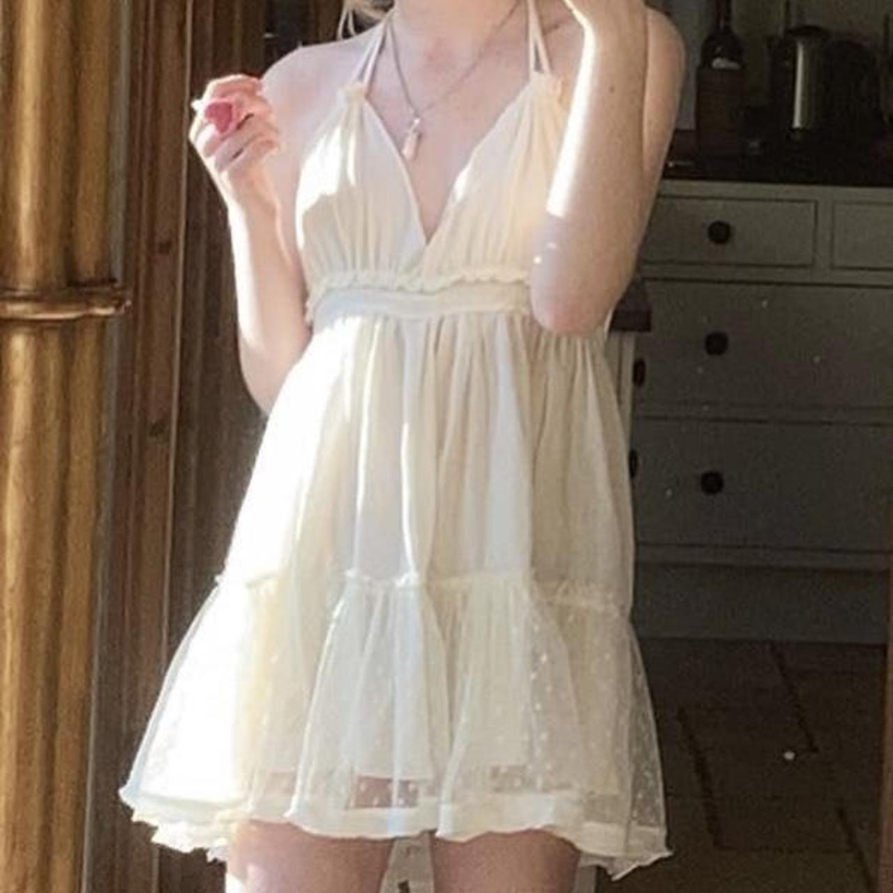 Women's Cream Dress | Depop