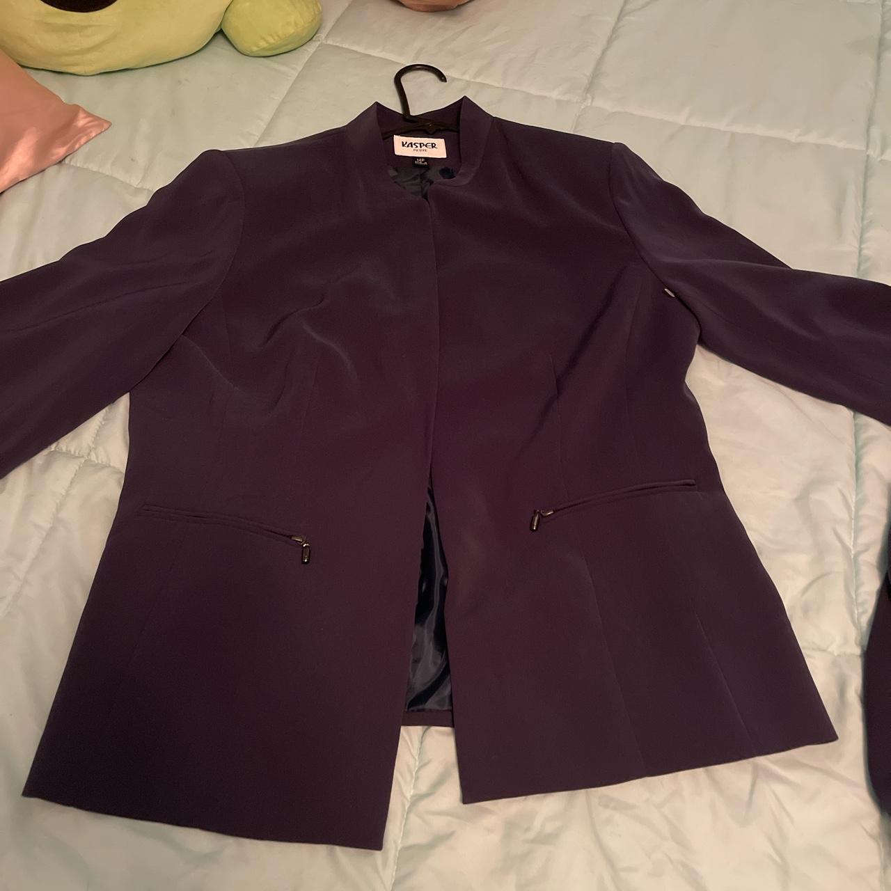 Navy KASPER suite (come suite pant and jacket) size... - Depop