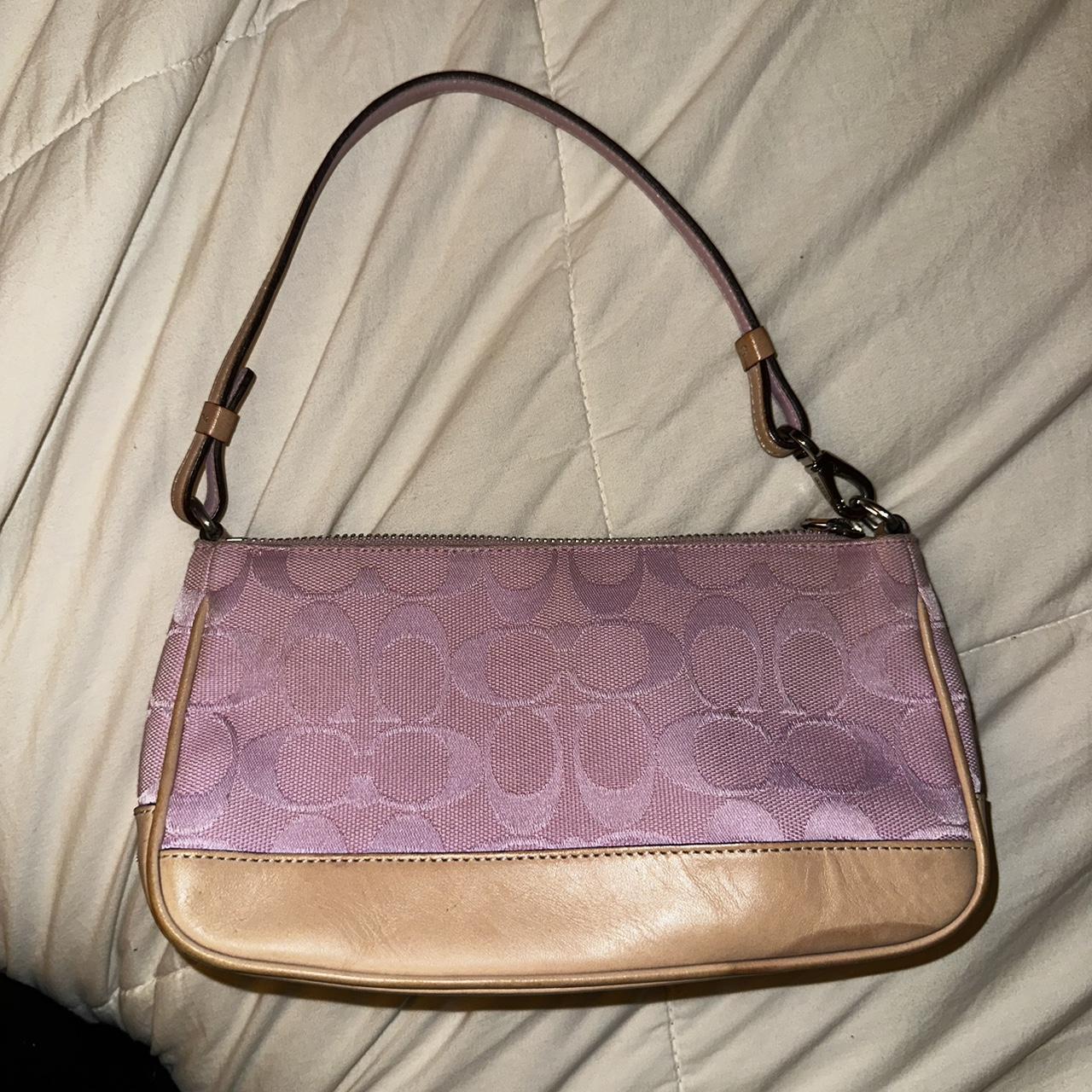 pink coach signature shoulder bag, note minor... - Depop