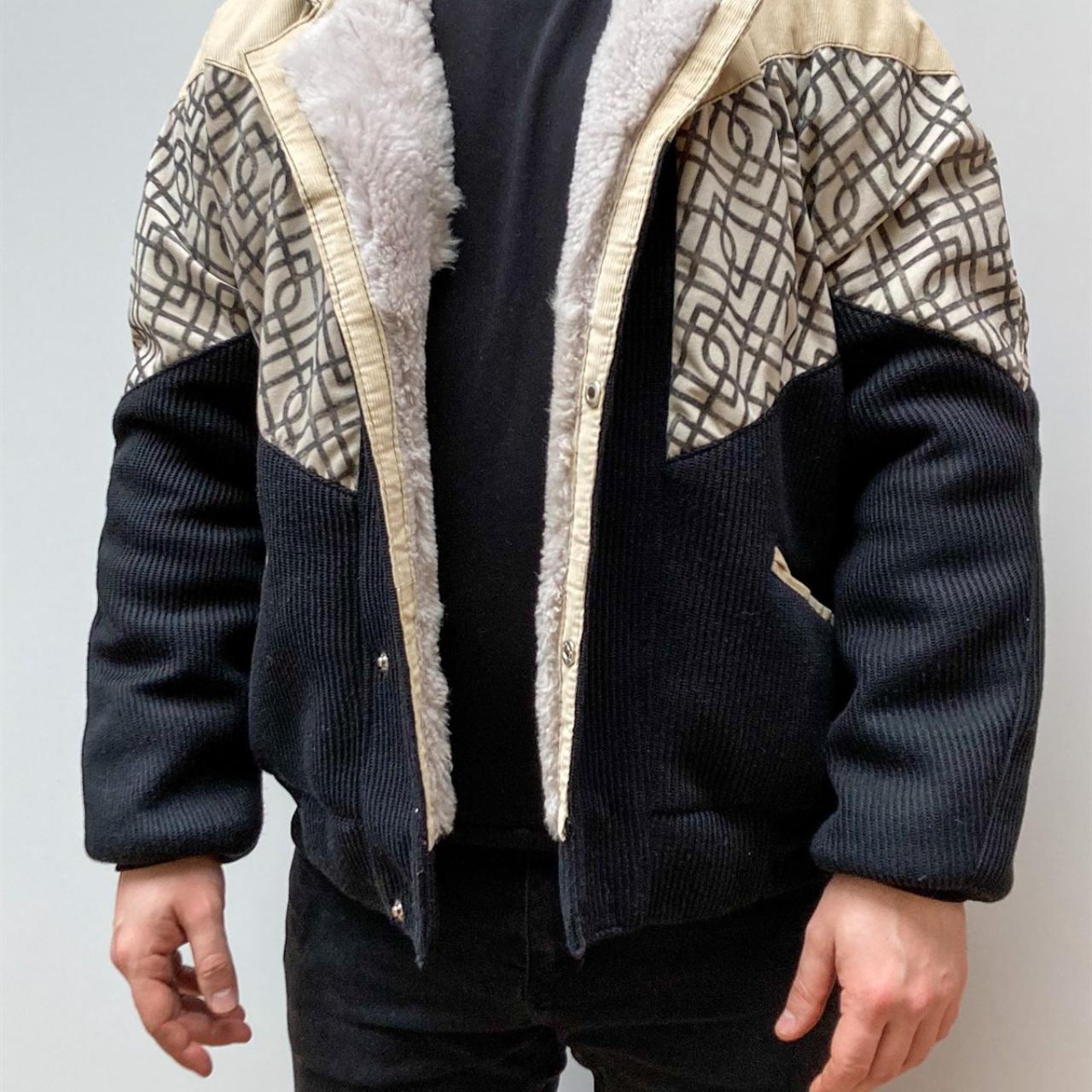 Vintage Jacket with inner lining ..retro design and... - Depop