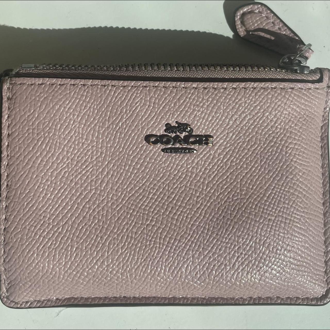 Coach Mini Skinny Id Case (light pink, slight tear... - Depop