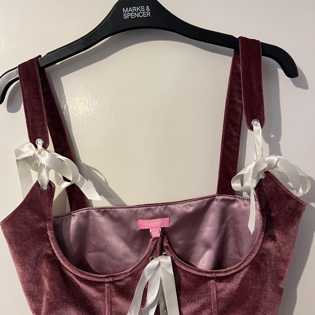 Sugar Thrillz Velvet Dark Pastel Pink Underbust Depop