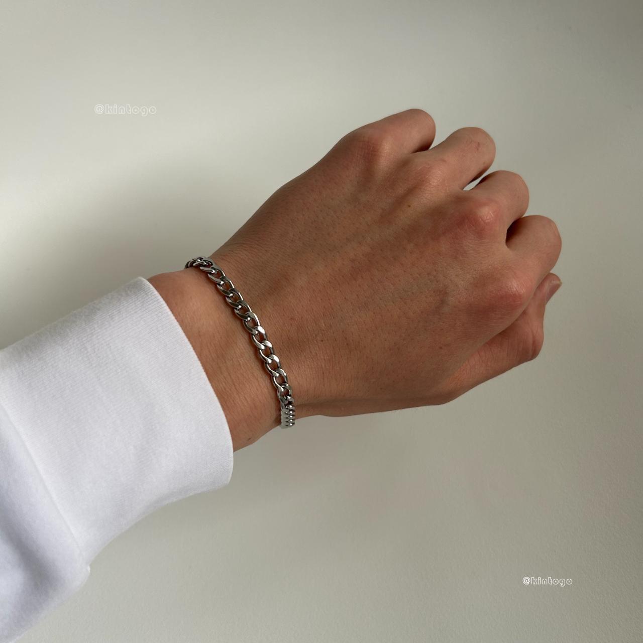 5mm Stainless steel NK chain bracelet Materials:... | Depop