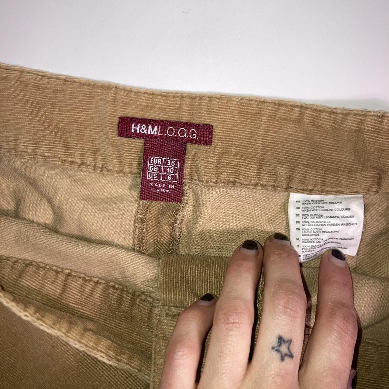 🧸 Y2K beige long corduroy a line skirt 🧸 H&M LOGG -... - Depop