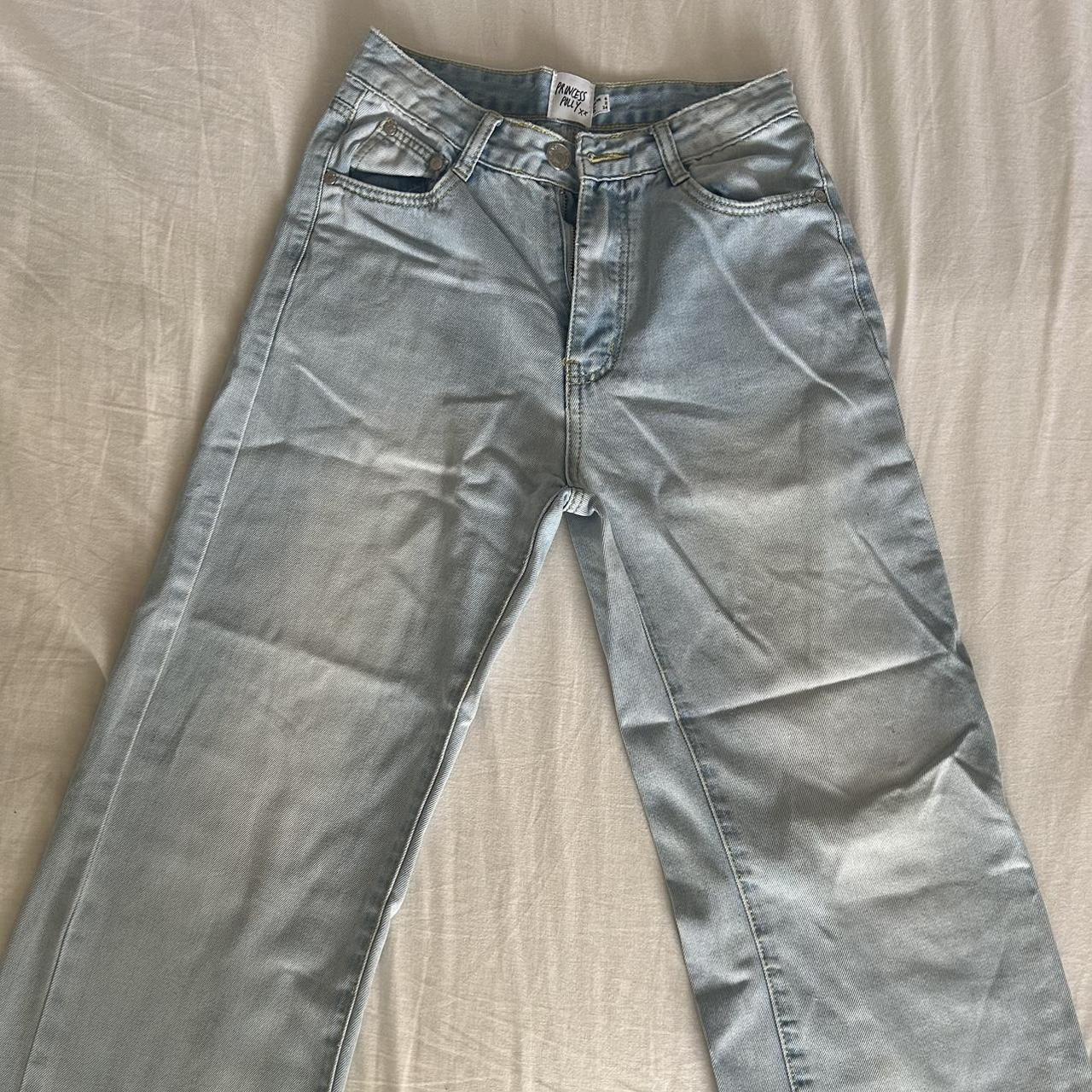 Princess Polly wide leg jeans, light wash denim,... - Depop