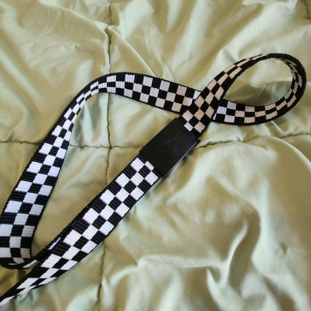 checkered hot topic belt scuffs shown - Depop