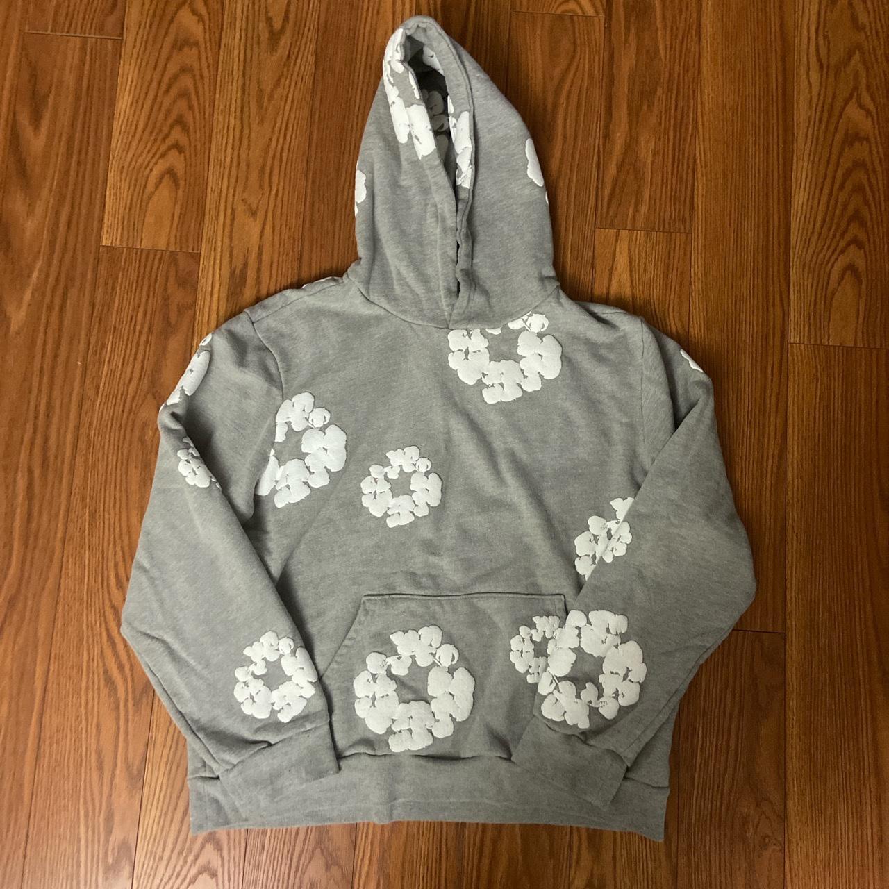 denim tears grey flower hoodie men’s size XXL... - Depop