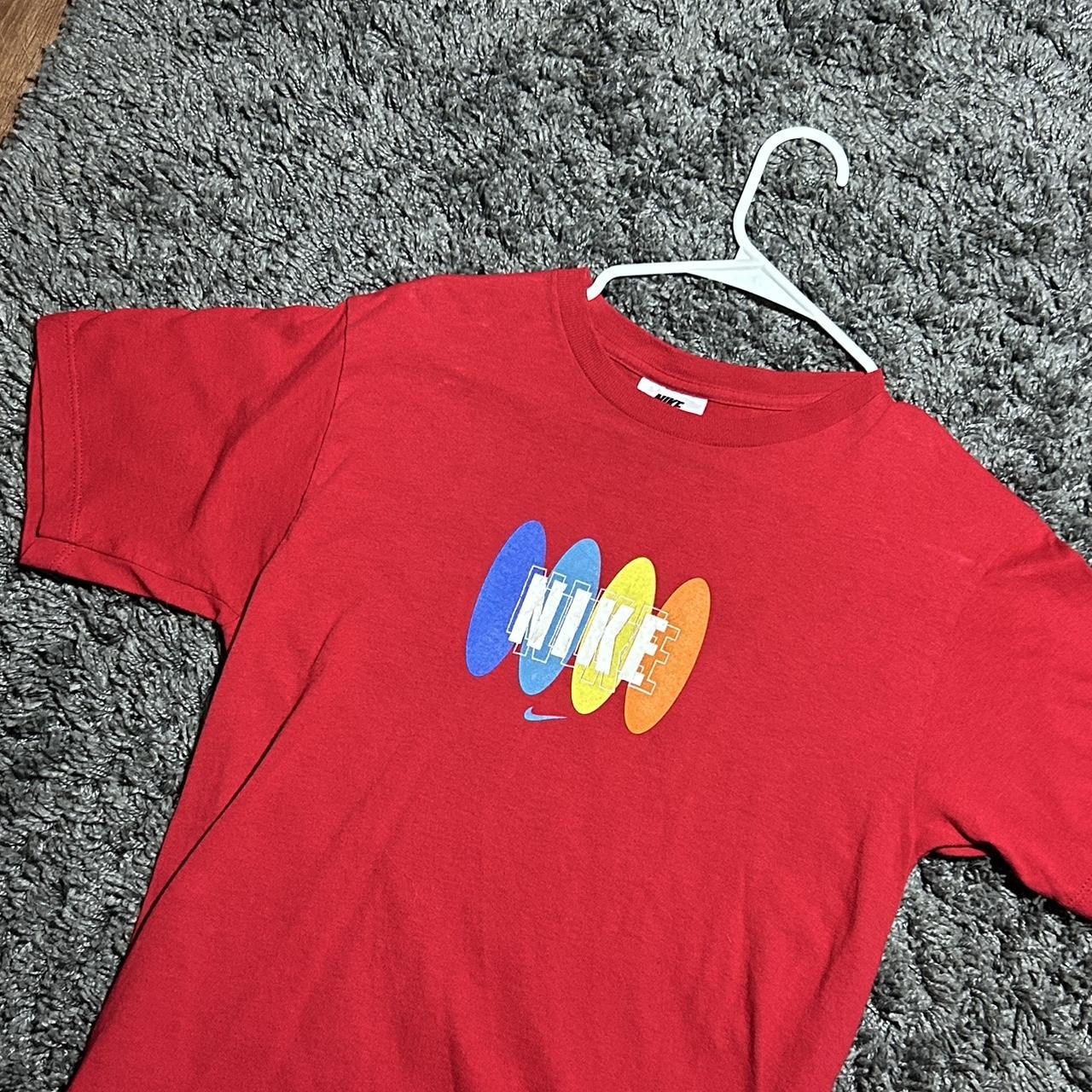 Nike Y2K Retro Shirt Red Medium Made in USA - Depop