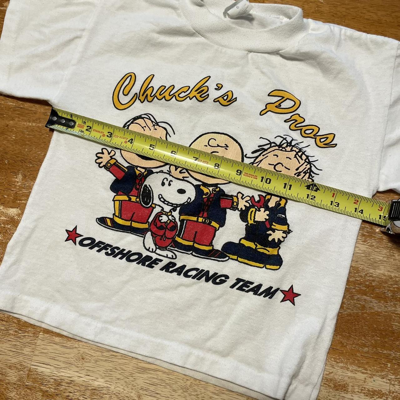 Vintage 1980s Kids Peanuts Snoopy Drag Racing T... - Depop