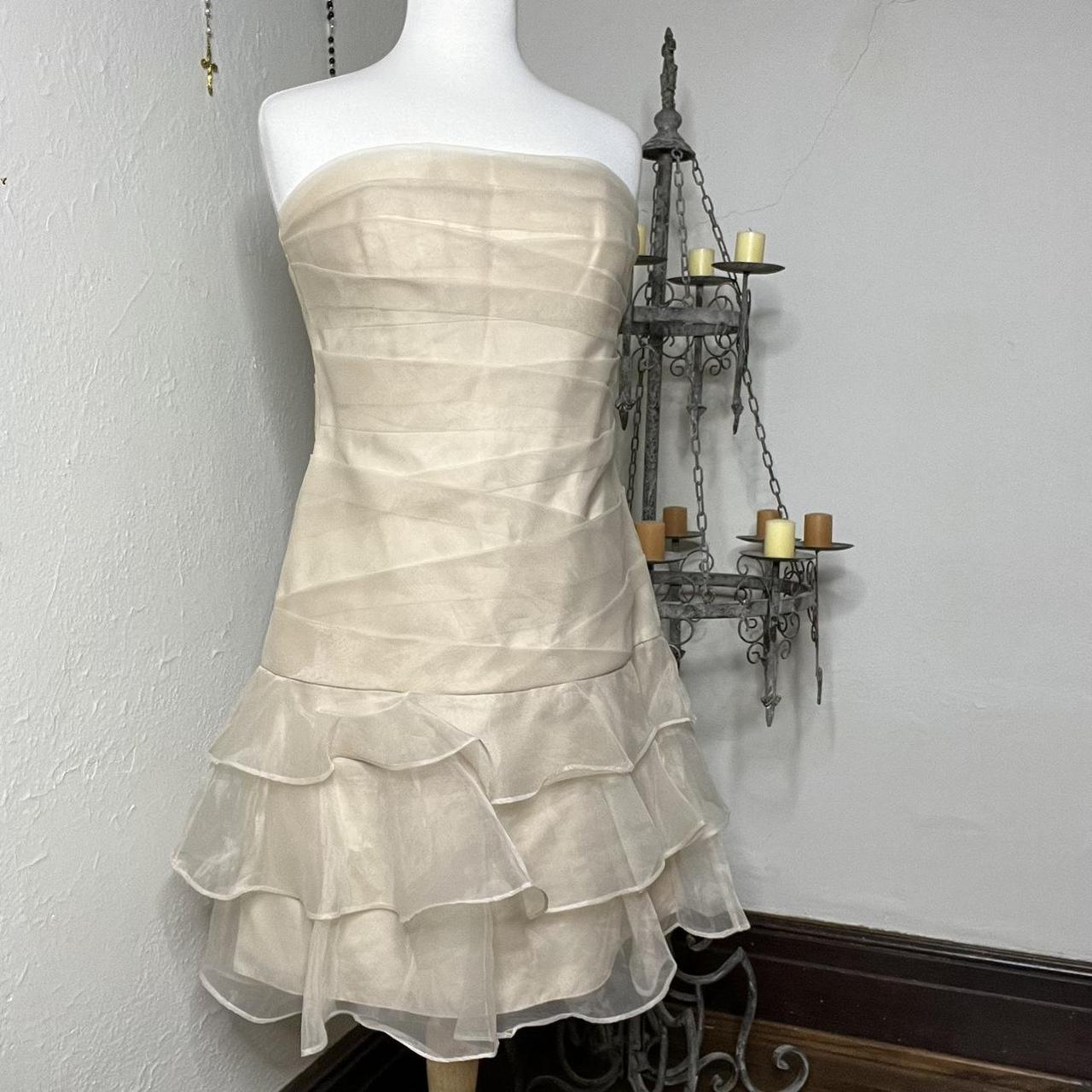 Y2k coquette fairy cream ruffle dress 🕯 🔮Size... - Depop