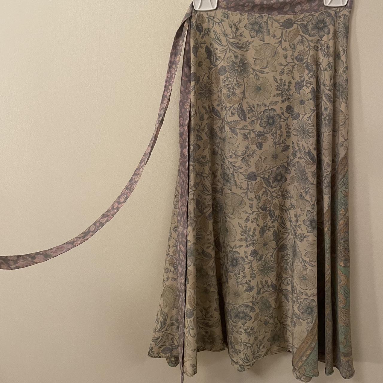 adorable boho reversible wrap skirt, mid-length - Depop