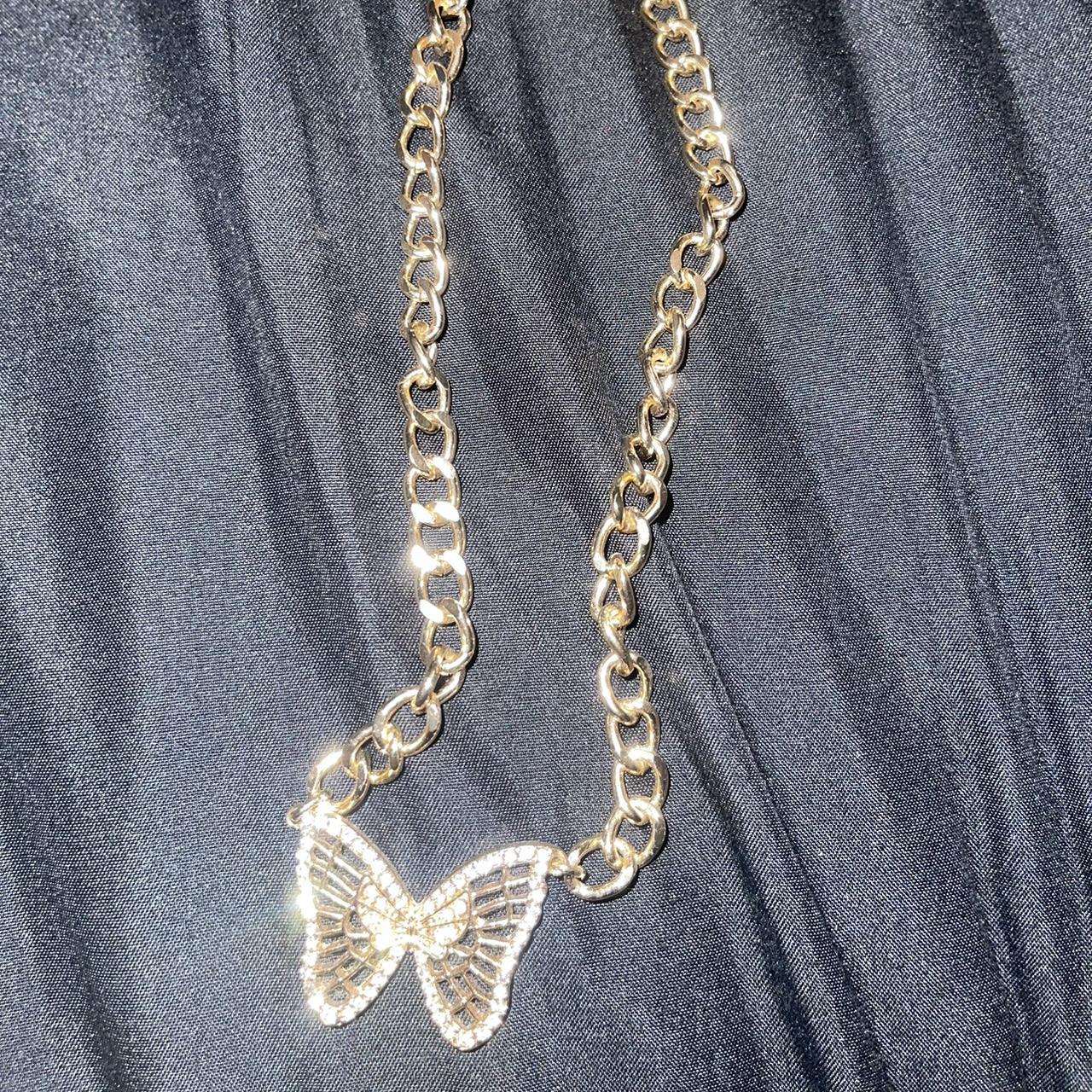 sparkling gold butterfly chain... - Depop