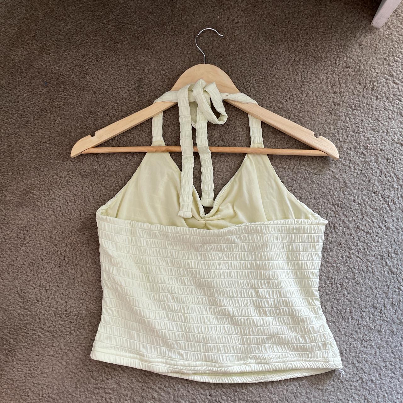 For her for him butter yellow halter top Size L - Depop