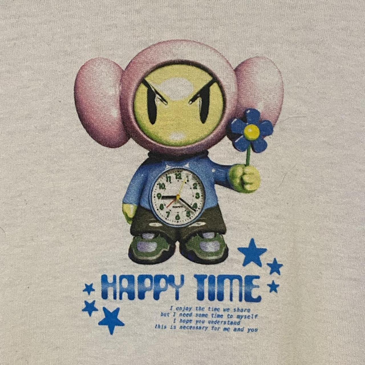 happy 99 top, never really worn but does have a tiny... - Depop