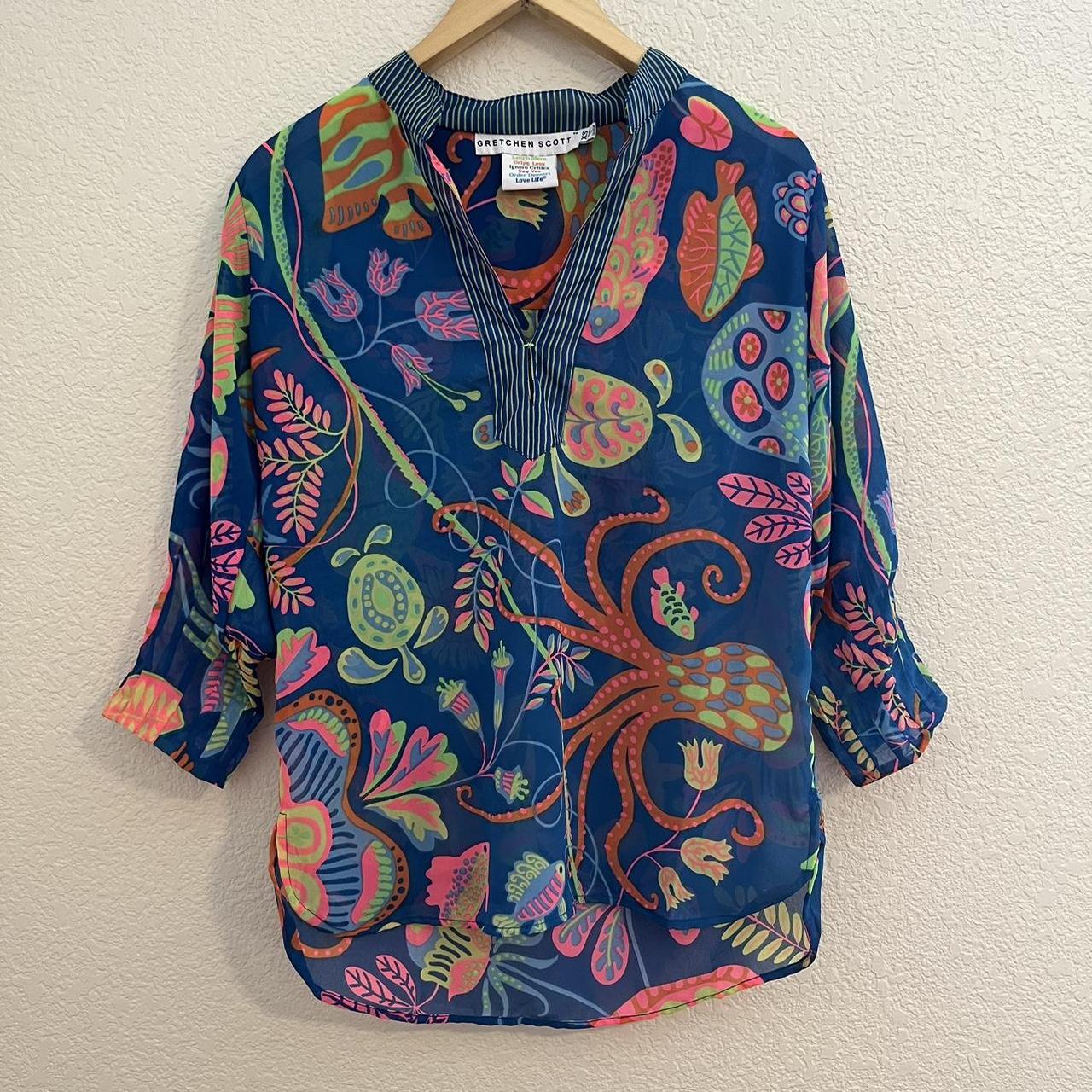 Gretchen Scott Designs Funky Sea Creatures Sheer... | Depop