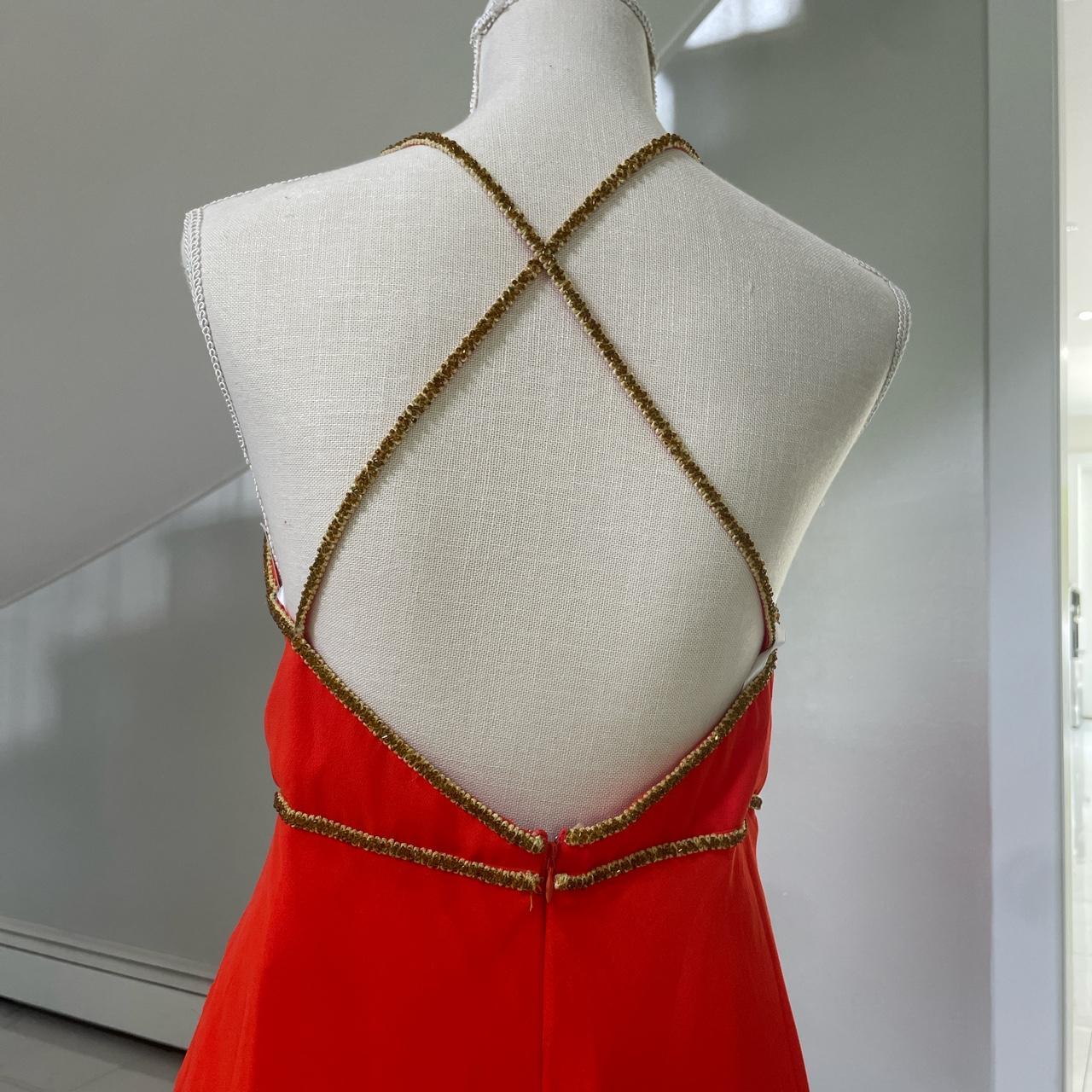 Beautiful Orange Flowy Summer Dress with Criss-Cross... - Depop