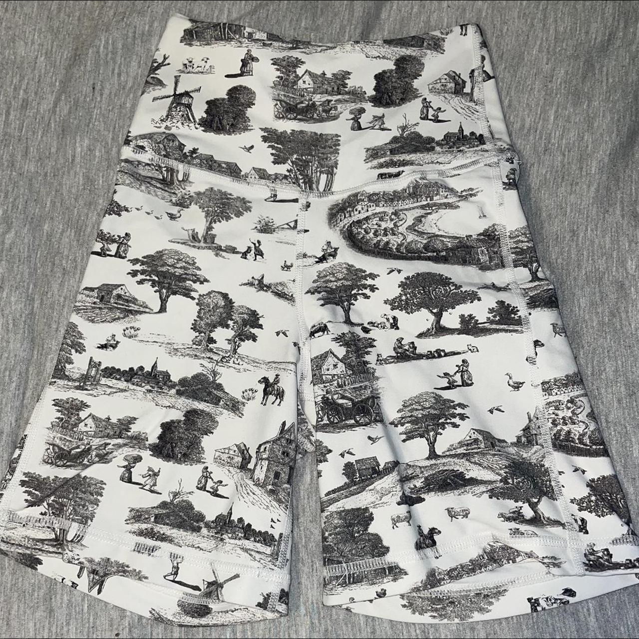 we wore what cottage core village pattern biker... - Depop