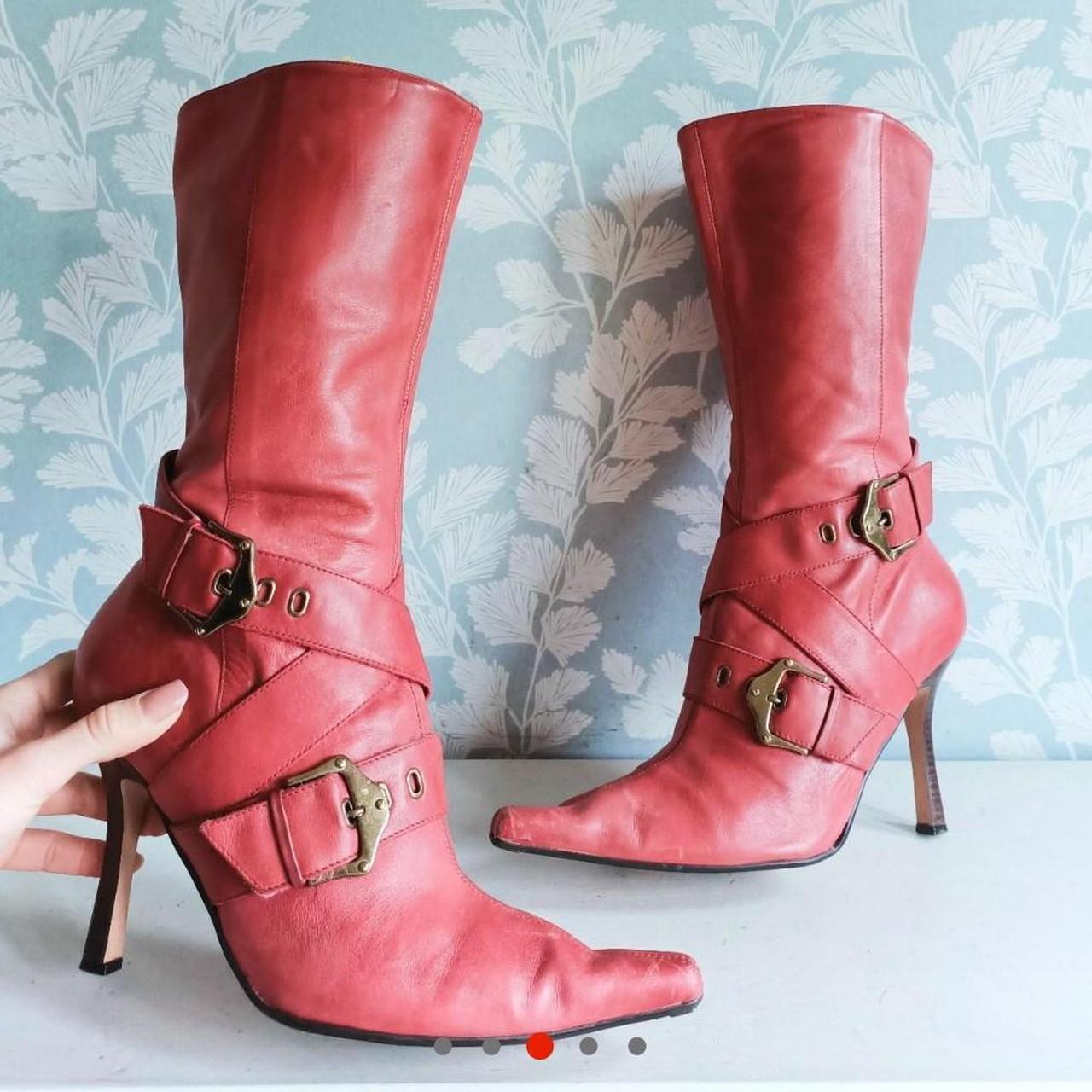 The coolest vintage 90s pink boots by Faith 💗 witchy... - Depop