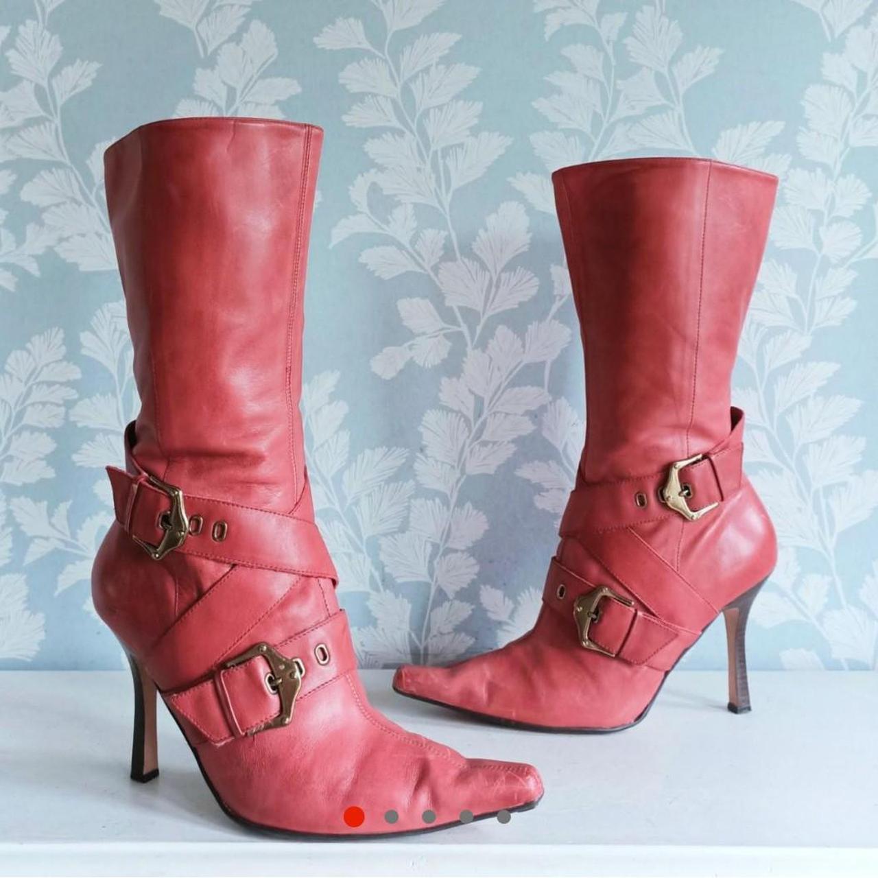 The coolest vintage 90s pink boots by Faith 💗 witchy... - Depop