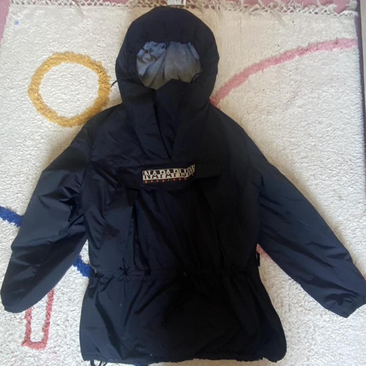 black napapijri skidoo jacket men’s large fleece... - Depop