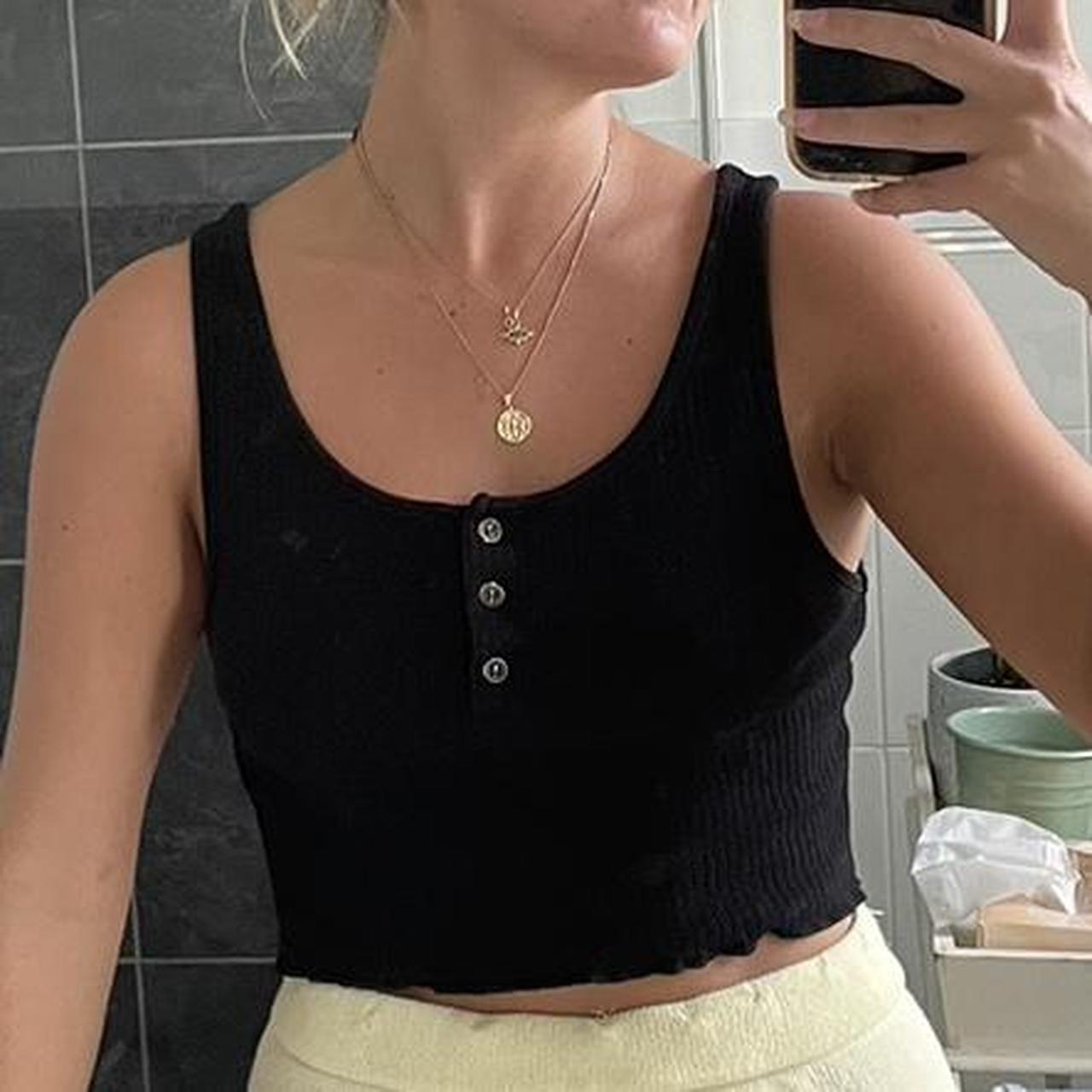 Cotton on black ribbed crop top - Depop